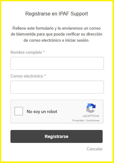 Contactar y utilizar el servicio de asistencia – IPAF Support