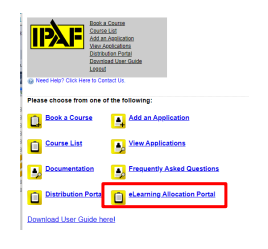 How To Allocate eLearning – IPAF Support